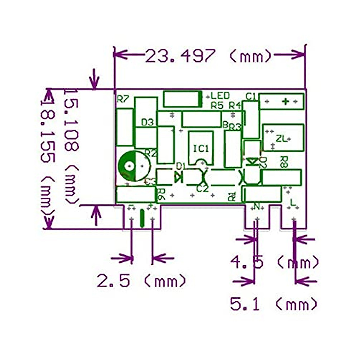 Acxico 5Pcs 12V 300mA Board Module Mini AC-DC 110V 120V 220V 230V to 5V 12V Converter Board Module Power Supply