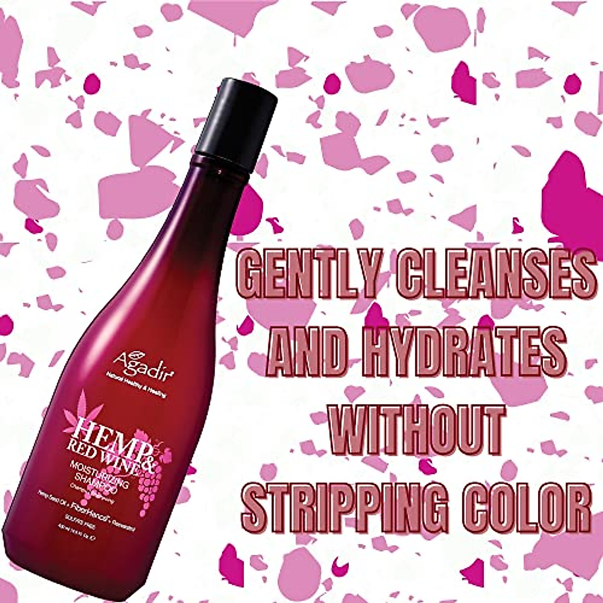 AGADIR Hemp & Red Wine Moisturizing Shampoo, 14.5 Fl Oz