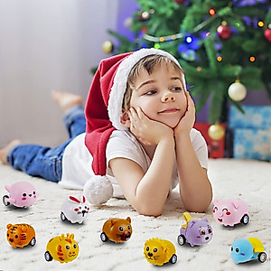 Juegoal Cars Advent Calendar 2023 for Kids, Animal Stocking Stuffer Toy Cars with 24 Different Pull Back Animals Vehicles Surprise Every Day, Race Cars Perfect for Toddler, Boys and Girls