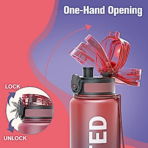 Sahara Sailor Water Bottles, 25oz Motivational Sports Water Bottle with Time Marker - Times to Drink - Tritan, BPA Free, Wide Mouth Leakproof, Fast Flow Technology with Clean Brush (1 Bottle)