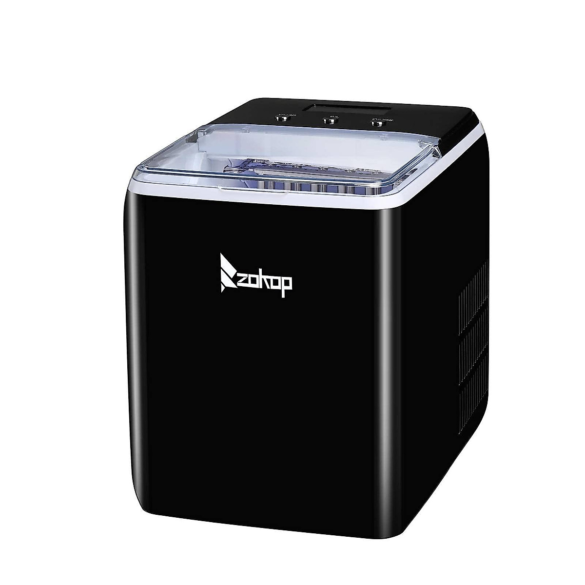 NA 120V 150W 44lbs/20kg/24h Ice Maker Black Plastic Transparent Cover/Display Commercial/Household