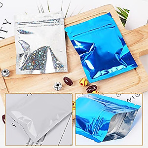 Wankko 100 Pcs Premium Smell Proof Double-Sided Color Mylar Foil Flat Heat Sealable Sample Ziplock Bag 7.5x10cm