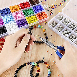 4800pcs 4mm 6/0 Pony Beads Glass Seed Beads for Bracelet Jewelry Making Kit, Beads Assortments Kit for Adults Girls Small Beads for Necklace Ring Making Kits Christmas Birthday Gifts
