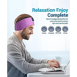 Voerou Sleep Headphones, Adjustable Bluetooth Headband Wireless Earbuds Washable Sleeping Music Headphones, Technology Gadgets for Side Sleepers, Workout, Jogging, Yoga, Insomnia, Travel, Meditation