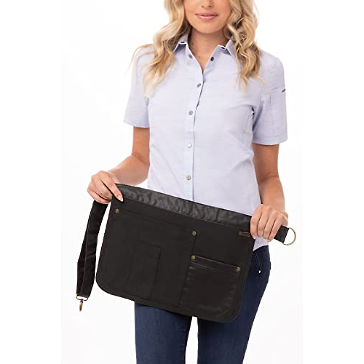 Chef Works Unisex Indy Hipster Apron, Steel Grey, One Size