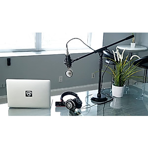 Rockville Kick Drum/Guitar Amp Mic Stand, Steel Round Base+Fixed Boom+Rubber Pad (RKDS)