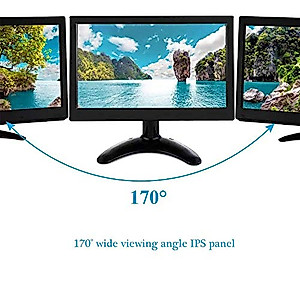 Security Monitors 10" LED Monitors HDMI/BNC/AV/VGA/USB Input 1920x1200 IPS Resolution Touch Buttons Video and Audio Displays CCTV Screen