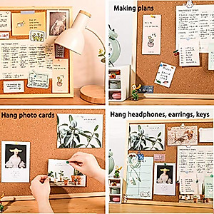 Cork Board Photo Wall, Dormitory Notes Board Message Board, Wall-Mounted Pushpin Bulletin Board Display Board, 40 x 60 cm
