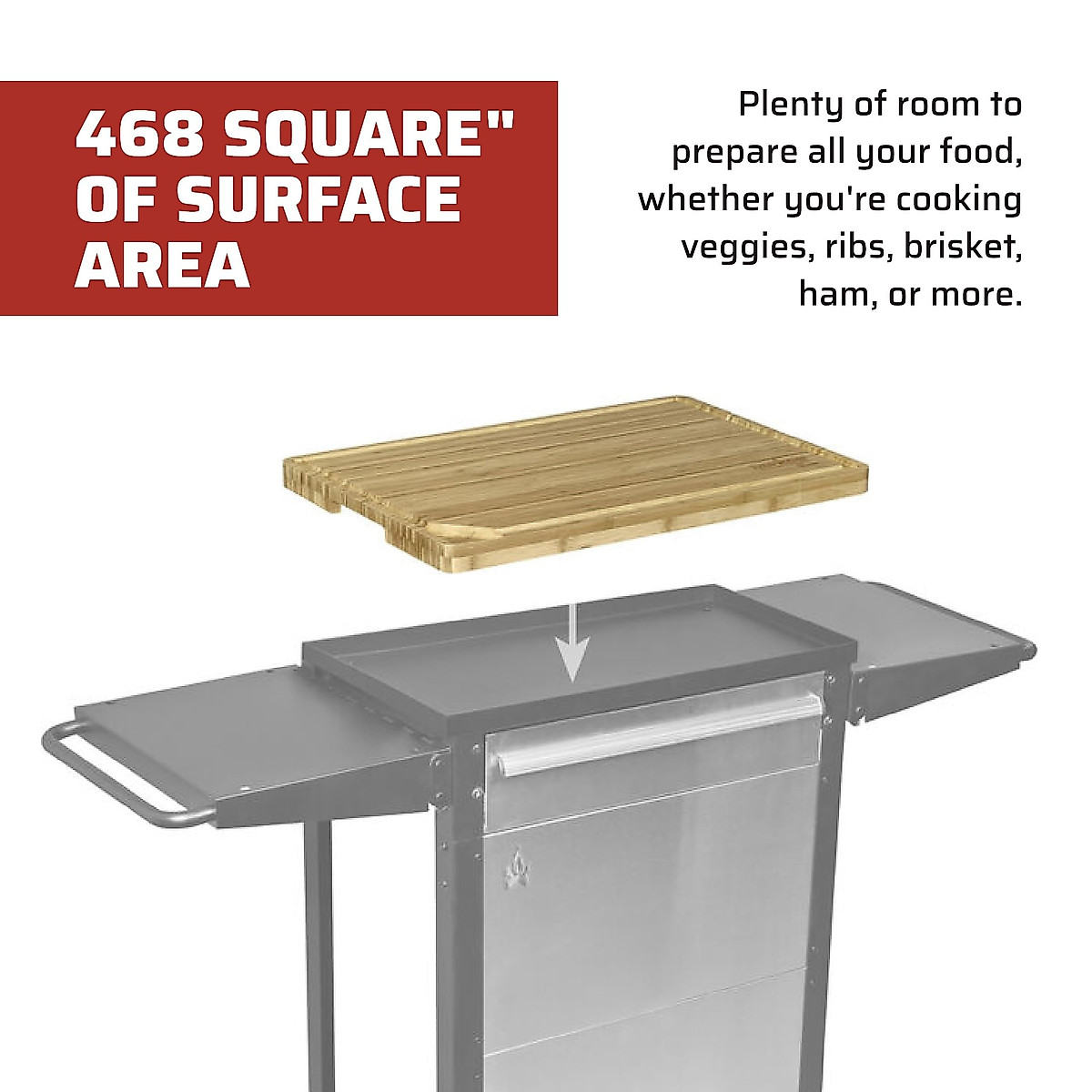 Camp Chef Bamboo Cutting Board - Wood Cutting Board for Kitchen Accessories & Outdoor Cooking - Perfect for Cutting Meat, Veggies, Cheese & More - 18" x 26"