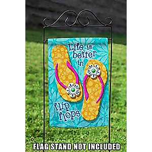 Toland Home Garden 1112096 Flip Flop Life Summer Flag 12x18 Inch Double Sided for Outdoor Beach House Yard Decoration