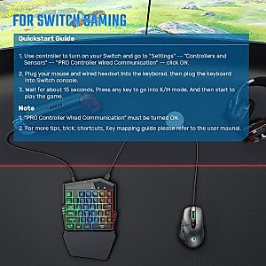 Keyboard and Mouse Combo Set Adapter for PS4 / Switch/Xbox One, IFYOO KMAX2 Plus Game Console Wired Converter Compatible with Fortnitee/PUBGG/Rainbow Six Siege and Other FPS Shooting Games