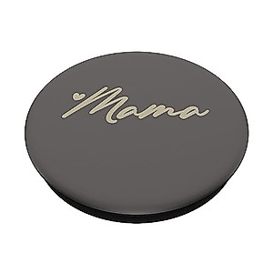 Beige Light Gray Heart Mama PopSockets Standard PopGrip