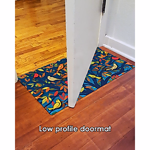 Toland Home Garden 800435 Colorful Birds Bird Door Mat 18x30 Inch Fall Outdoor Doormat for Entryway Indoor Entrance