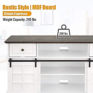 LGHM Entertainment Center, White TV Stand for 65 inch TV, 58" Farmhouse TV Stand with Sliding Barn Door, Tall TV Console and Ideal Media Storage with Flip Drawers for Living Room