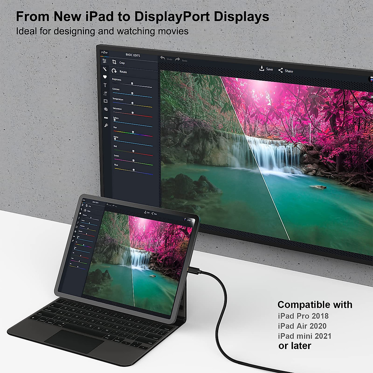 BENFEI USB C to DisplayPort 6 Feet Cable(8K@60Hz 4K@144Hz), USB Type-C to DP Adapter [Thunderbolt 3/4 Compatible] with iPhone 15 Pro/Max, MacBook Pro/Air 2023, iPad Pro, iMac, S23, XPS 17 and More