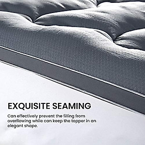 SLEEP ZONE Full Size Mattress Topper Cooling Mattress Pad Cover Fluffy Down Alternative Bed Topper 8-21 Inch Deep Pocket, Full