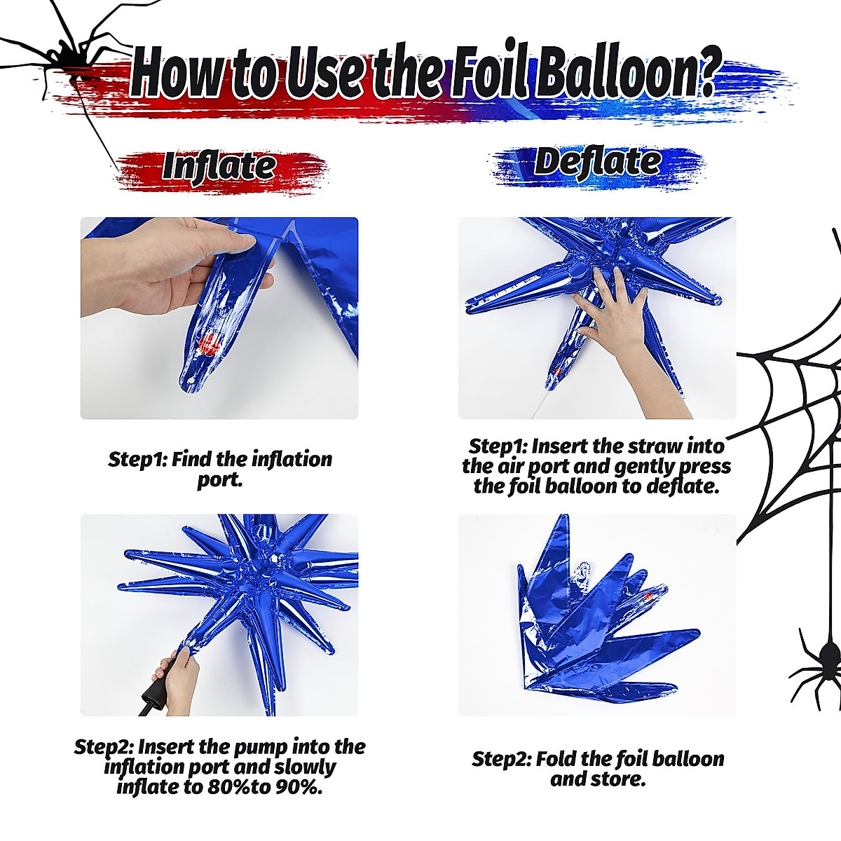 134PCS Black Red and Blue Balloons Arch Garland Kit, Spider Theme Balloon Arch for Men with Foil Balloons for Baby Shower Spider Theme Birthday Party Decorations