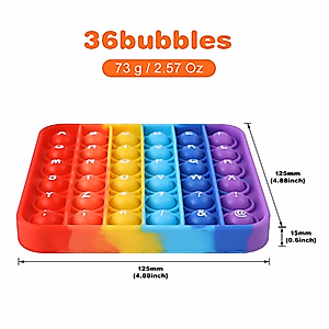 AK-SHIP 2 in 1 Fidget Toys, ABC Learning and Educational Toys, Poppers Fidget Toys,AK-SHIP Stress Relief, Autism Sensory Toys [26 Letters on One Side | Numbers 1-30 on The Other Side] (1 Pack)