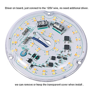Ledytech 3.93'' LED Retrofit Light Kit for Ceiling Flush Light Ceiling Fan Light Replacement Panel PCB 18W Color Temperature Adjustable 3000K 4500K 6000K 2200LM 120V CRI90 Dimmable