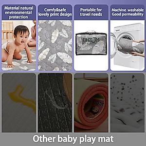 DHZJM Baby Play Mat,71x59 Play mat for Baby,One-Piece Crawling Mat Non Slip Baby Mat for Floor,Tummy Time Mat-Baby Padded Floor mat Compatible for Dripex Baby Playpen-Baby Regustrt Search (Leaves)