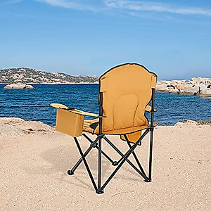 ARROWHEAD OUTDOOR Portable Folding Camping Quad Chair w/ 4-Can Cooler, Cup-Holder, Heavy-Duty Carrying Bag, Padded Armrests, Supports up to 330lbs