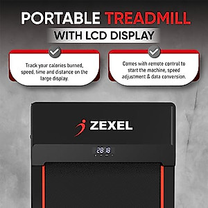 Under Desk Treadmill for Home Office Walking Pad Jogging Running Ultra Flat Slim Under Desk Fitness Workout Remote Control ZEXEL F2200 with Timer