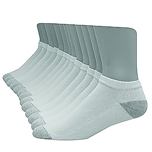 Hanes Ultimate Mens Freshiq Cool Comfort Reinforced Low Cut Socks, 12-pair Pack, White, 6-12 US