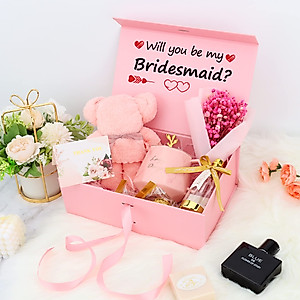 Younik Luxury Gift Box 10.2x7x3.2 Pink Gift Packaging for Graduation, Birthday, Anniversaries, Wedding, Baby Shower, Father's Day Present. Groomsmen Bridesmaid Box…