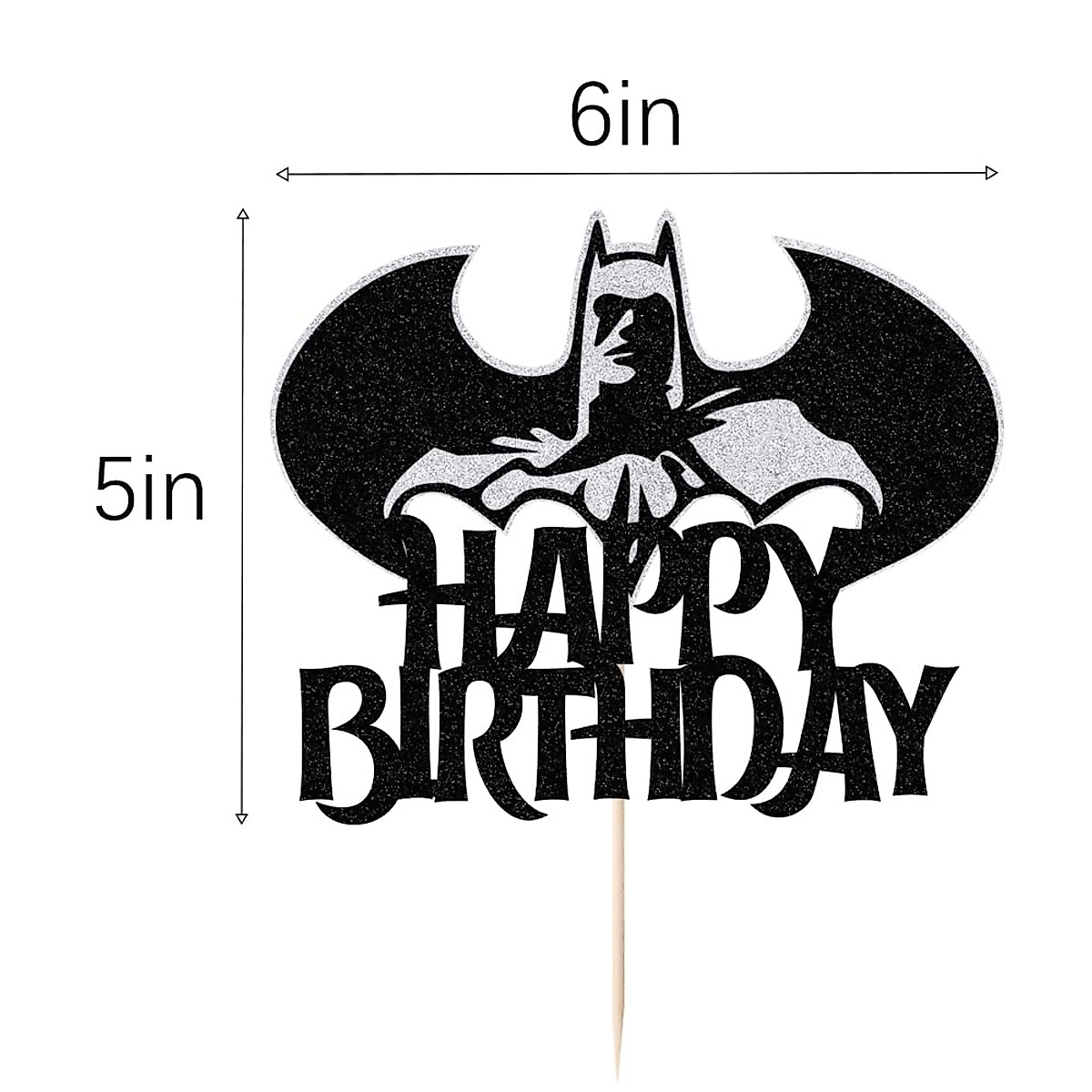 Arolykubay Bat Hero Happy Birthday Cake Topper, Kids Hero Cartoon Theme Party Cake Decoration