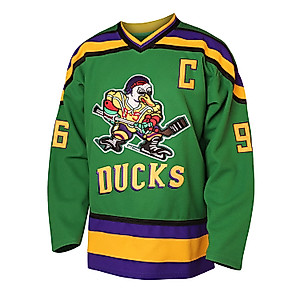 Phoneutrix Charlie Conway #96 Mighty Ducks Movie Hockey Jersey White Green (Green, Medium)