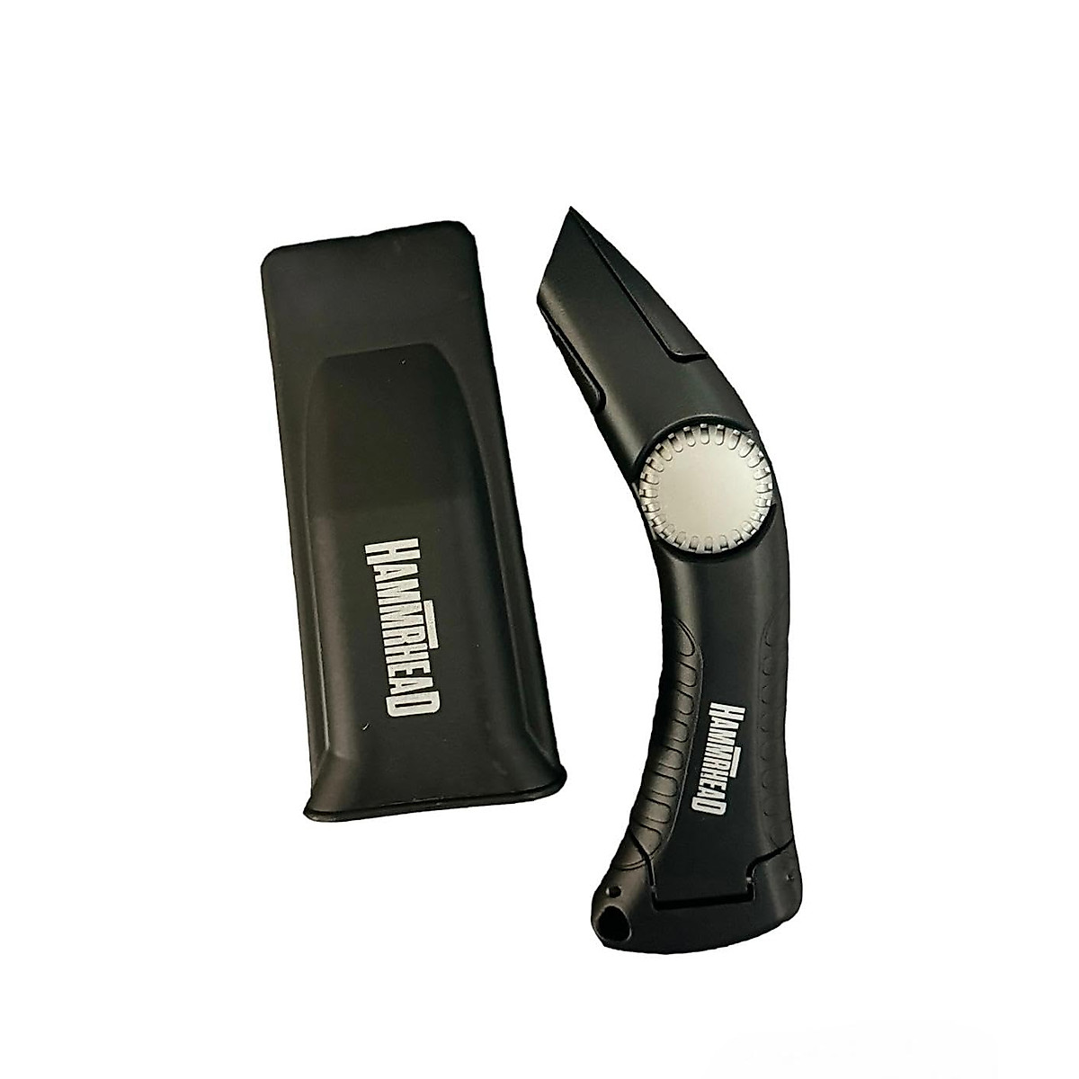 Supreme Leather Introducing the HammerHead Knife, Revolutionary Roofing Knife Engineered for Efficiency and Safety, HammerHead Knife, Black