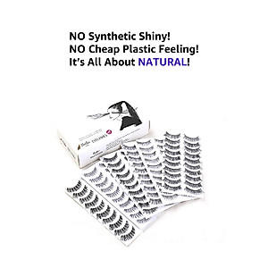 Bella Hair False Eyelashes Variety Pack, 60 Pairs Reusable Handmade Fake Eyelashes in 6 Styles, Specialized Natural Soft, Criss-Cross, Wispies Lashes for Daily, Casual Events, Daytime Outings and More