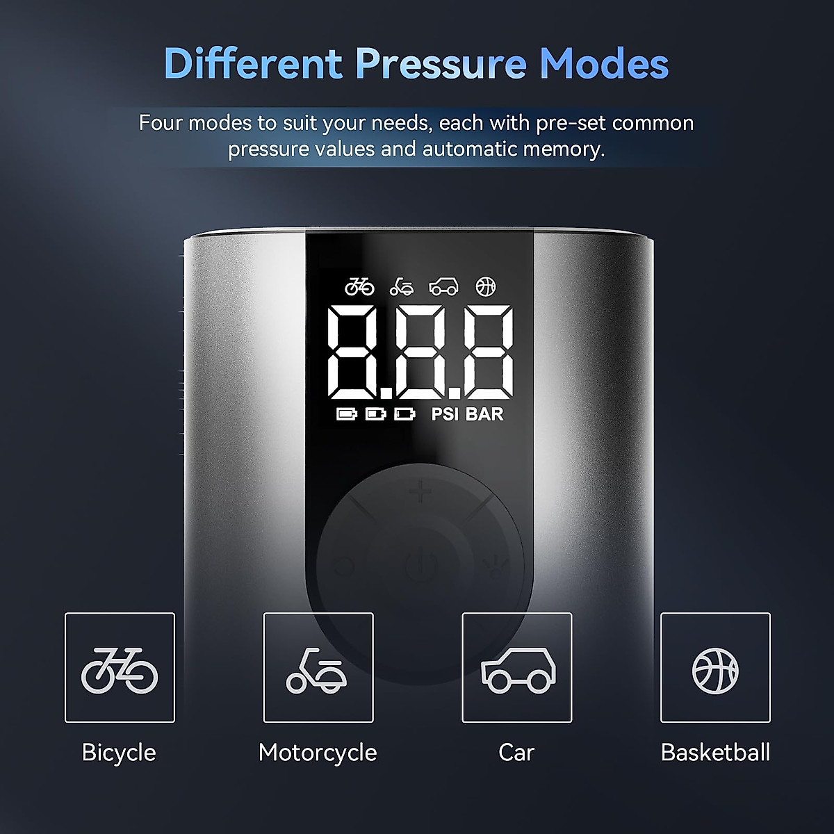 CYCPLUS Tire Inflator Portable Air Compressor, 150 PSI Cordless Air Pump with Digital LCD Screen Pressure Gauge, Electric Air Pump for Car, Motorcycle, Bicycle and Balls