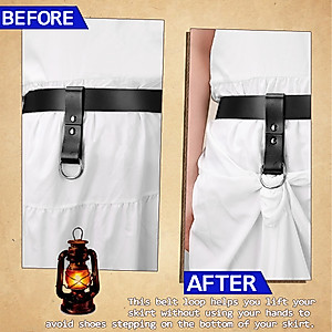 Rolarc Leather Skirt Hikes Renaissance Medieval Skirt Hike Waistband Accessory for Renaissance Faire LARP Cosplay Costumes 2Pcs (BLACK)