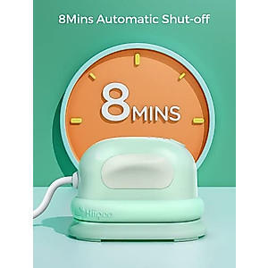 Hiipoo Mini Heat Press Machine for Pressing Small Objects T-Shirts, Shoes, Hats and Heating Transfer, Small Heat Press Portable Iron, 3 Heat Settings (Green)