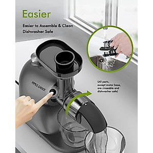 Efficient Masticating Juicer, Easy-to-Clean Cold Press Machine with Reverse Function, High Yield, BPA-free, Enjoy Fast Juice Experience for Nutrient-Rich Fruits & Veggies, Green