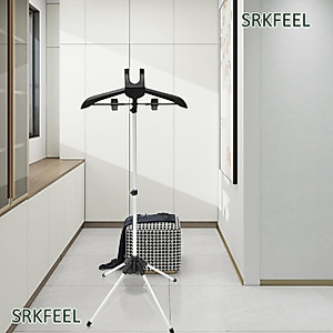 Generic Foldable Garment & Clothes Drying Rack,Adjustable Height,Handheld Hanging Ironing Machine Hanger Steam Ironing Machine Accessories Bracket, 4 Legs, LYJ841