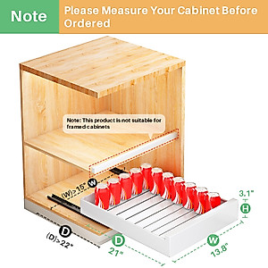 Pull out Cabinet Organizer, 21"Deep, Slide out Drawers for Kitchen Cabinets, Under Sink Pull-Out Home Organizers with Adhesive Nano Film Fixed, Sliding Cabinet for Bathroom, Pantry Storage Shelf