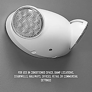 Compass CU2RC Hubbell Lighting LED 2 Head Emergency Light with Remote Capacity, White,Black