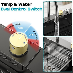 Kitchen Sink - Tiagowell 31.5'' Waterfall 304 Stainless Steel Nano Luxury Kitchen Sink with Topmount Workstation,Pull Out Faucet Combo,Cup Rinser & Sink Accessories for Kitchen,Bar,Resturant,Prep