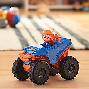 Blippi Monster Truck Mobile - Mini Vehicle with Freewheeling Features Including 2” Character Toy Figure and Cool Hydraulics - Imaginative Play for Toddlers and Young Children