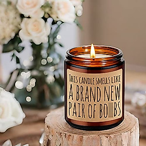 Miracu Scented Candles - Funny Breast Implants, Breast Reduction Surgery Gifts - Boob Job Recovery Gift, Breast Reconstruction Gifts, Breast Surgery Gift, Breast Cancer Survivor Gifts, Pregnancy Gift