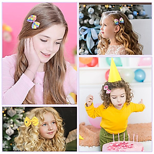 YQLOGY Hair Bows (Bundle Of 12 Bows) 7 Days Of The Week Hair Clips For girls, 12 Count (Pack of 1)