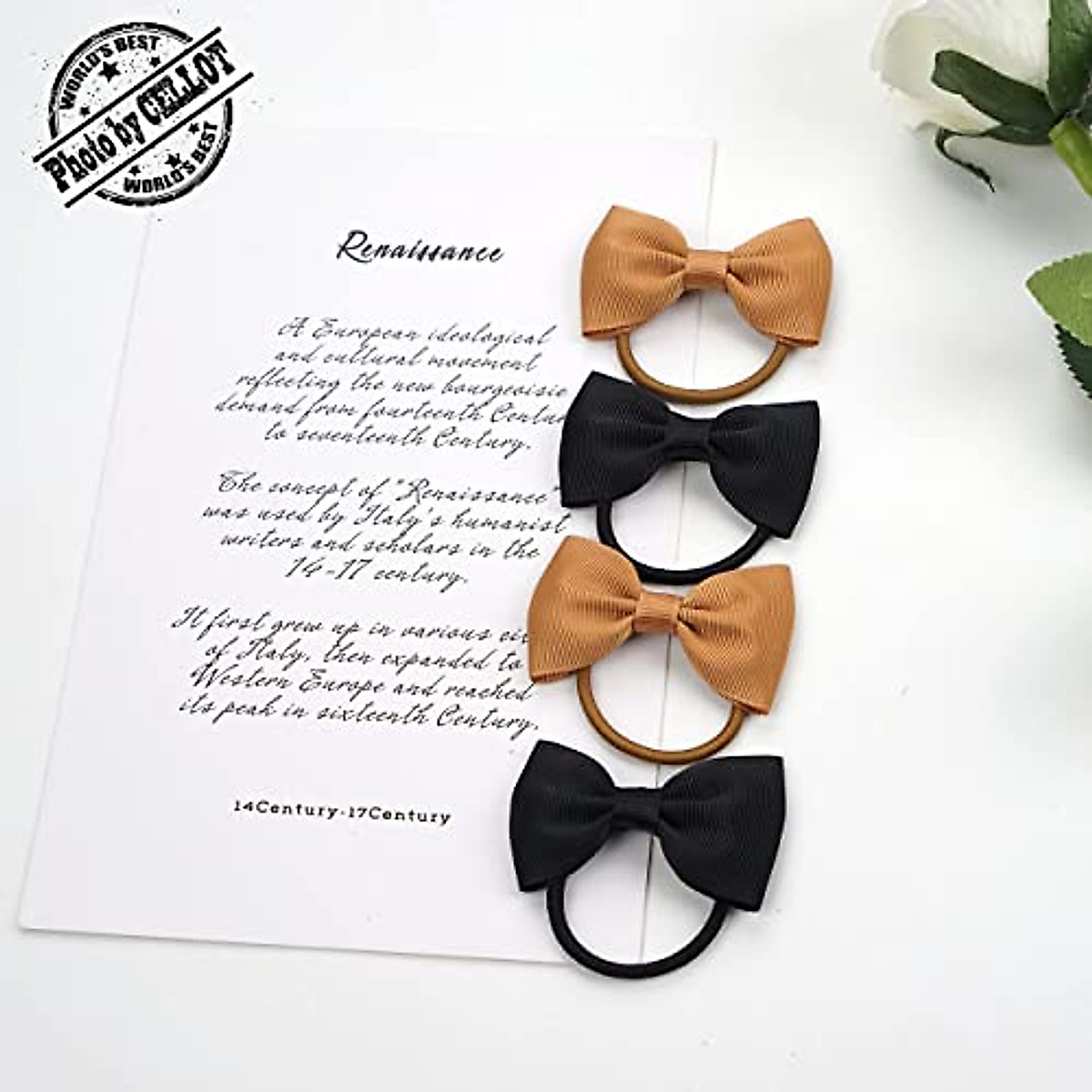 CELLOT Toddler Hair Ties 40pcs 2.75" Baby Girls Hair Bows Tie Baby Bows Elastics Rubber Ribbon Hair Bands Accessories for Baby Girls Kids Children