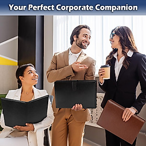 Clipboard Folder Padfolio, Business/Resume Portfolio Folder, Leather Padfolio Clipboard with Refillable Lined Notepad, Interview/Conference Document Portfolio Organizer for Women/Men, Black