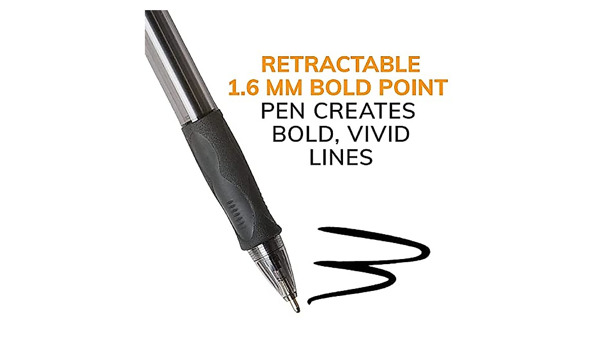 BIC Velocity Retractable Ballpoint Pens - Bold Black Ink