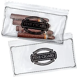 APQ Polyethylene Slide Seal Lock Cigar Bags 10 x 5, Clear Small Plastic Bags Zip Pack of 100, Slide Top Closure Zipper Bags 10x5, Plastic Zip Bags Small, 3 Mil Plastic Bags, Resealable Plastic Bags