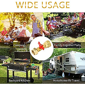 1lb Propane Tank Adapter with Valve, 20lb to 1lb Propane Tank Adapter for 1lb / 16.4oz Disposable Throwaway Cylinder, Convert CGA600 to QCC/Type1 Male Connector