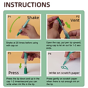 ZEYAR Acrylic Paint Pens, Brush Tip, Water based, Metallic Colors, Writes on Paper, Rock, Rubber, Ceramics, Wood, Glass and more (12 Metallic Colors)