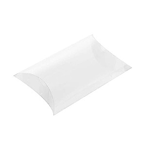 Ezek 20pcs Clear Pillow Gift Boxes 5 x 4.1 x 1.6 inches Transparent Container for Present Ornaments Jewelry Accessories Flowers Christmas Wedding Birthday Party Baby Shower Favors.
